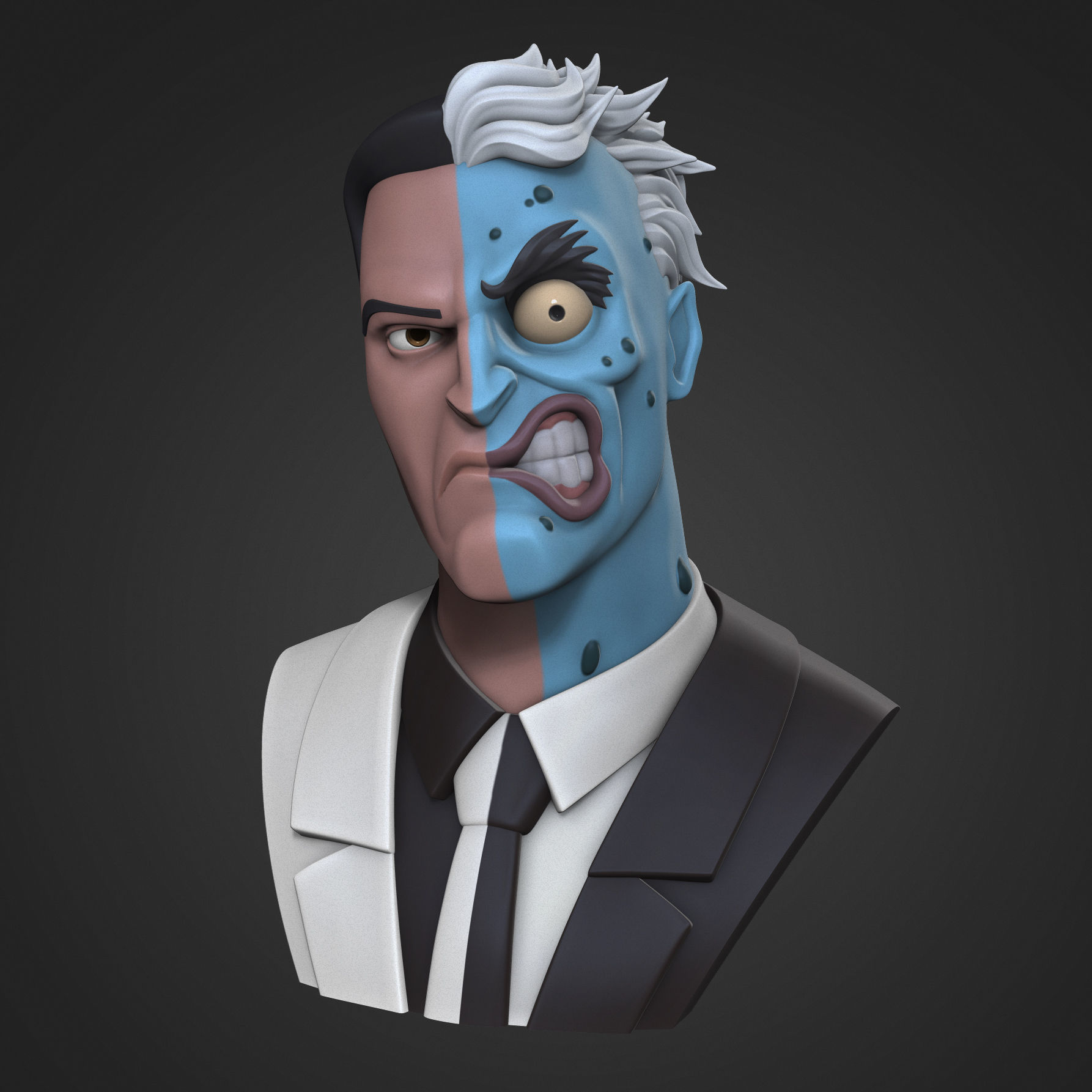 Two-Face 3D model 3D printable | CGTrader