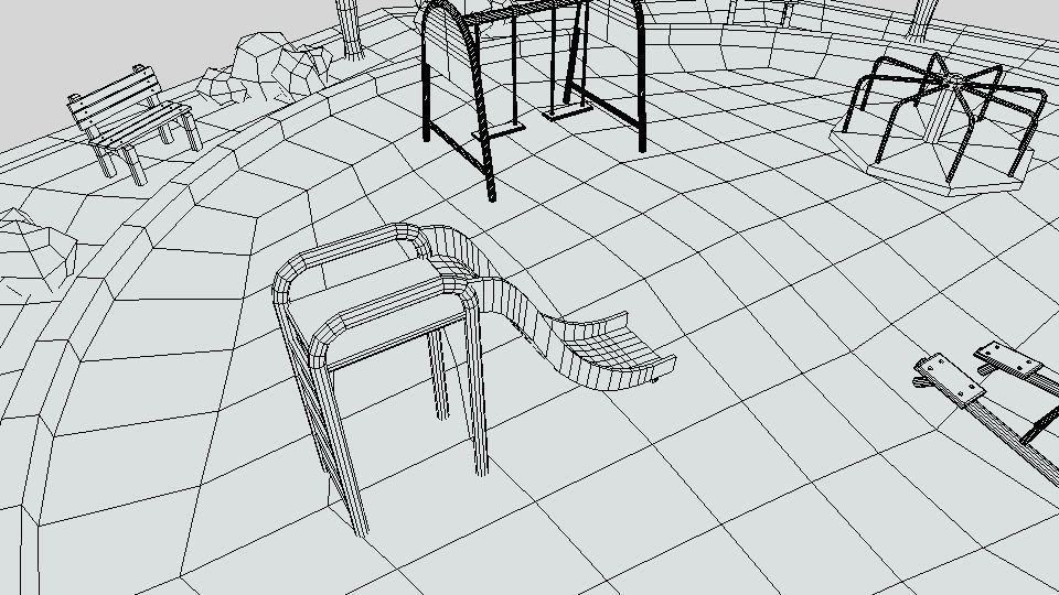 3D model Low Poly Cartoon Playground Scene VR / AR / low-poly | CGTrader