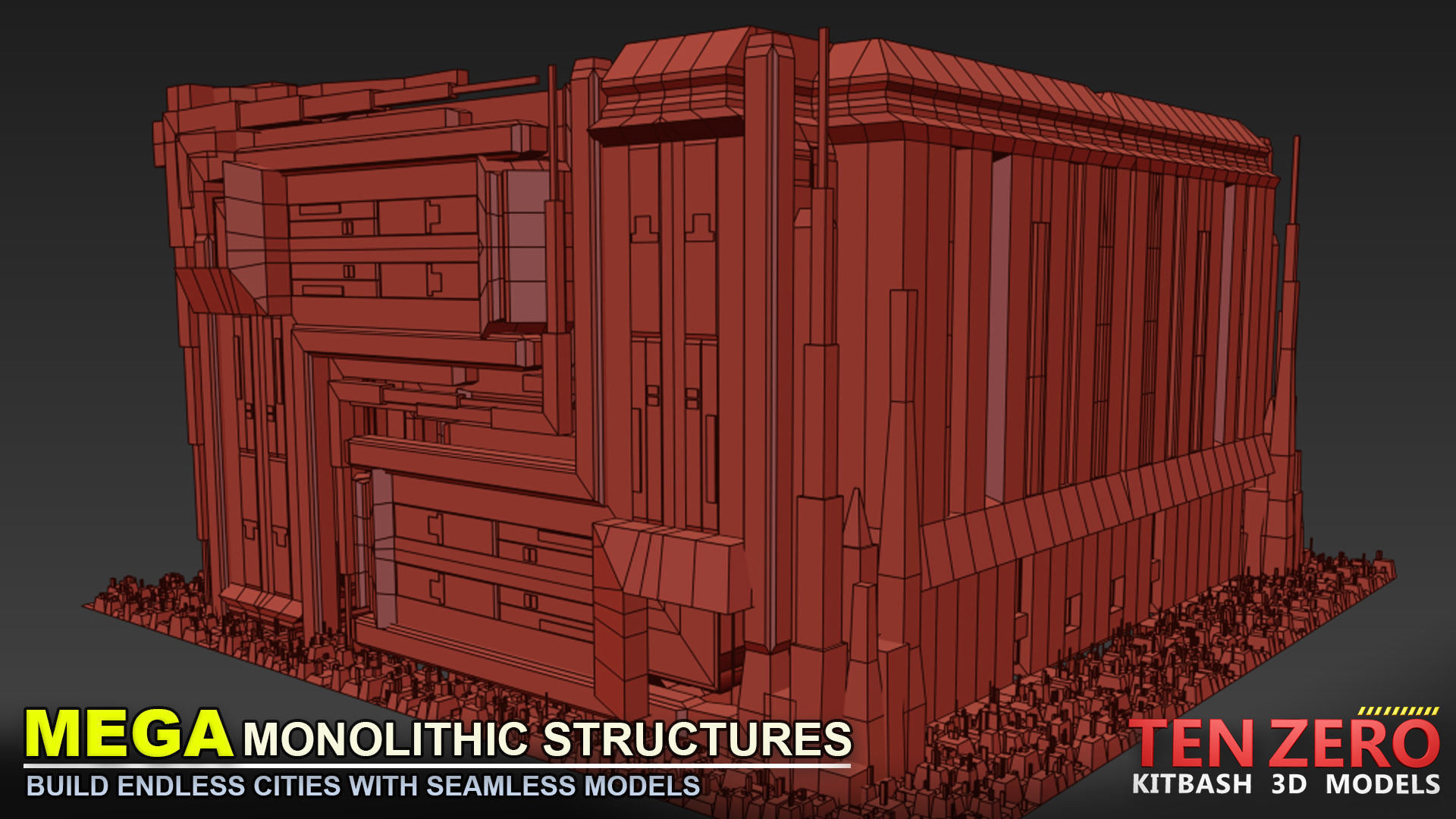 MEGA MONOLITHIC STRUCTURES SCI-FI KITBASH 3D model | CGTrader