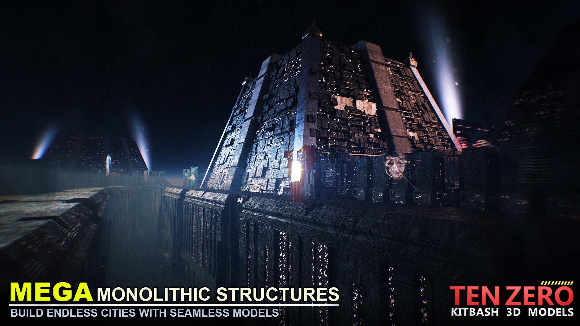 MEGA MONOLITHIC STRUCTURES SCI-FI KITBASH 3D model | CGTrader