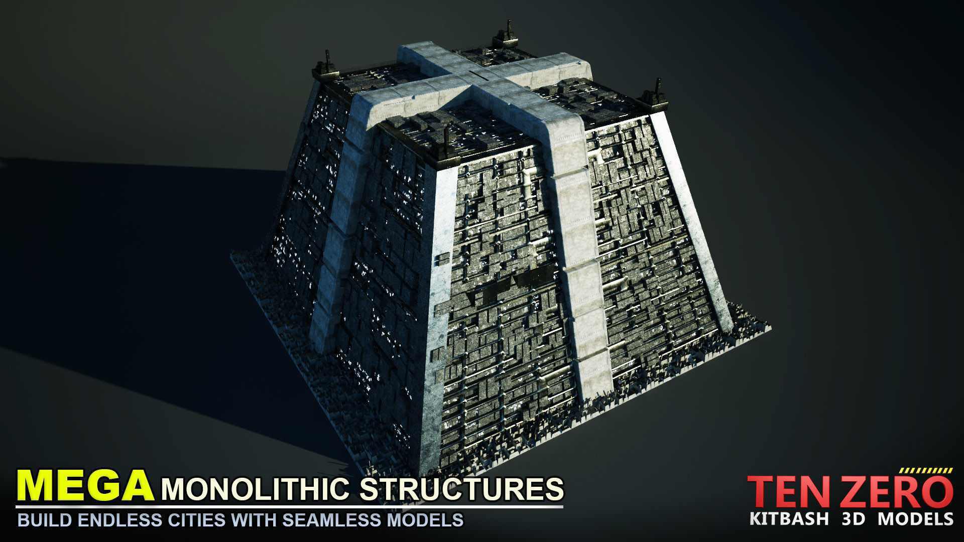 MEGA MONOLITHIC STRUCTURES SCI-FI KITBASH 3D model | CGTrader