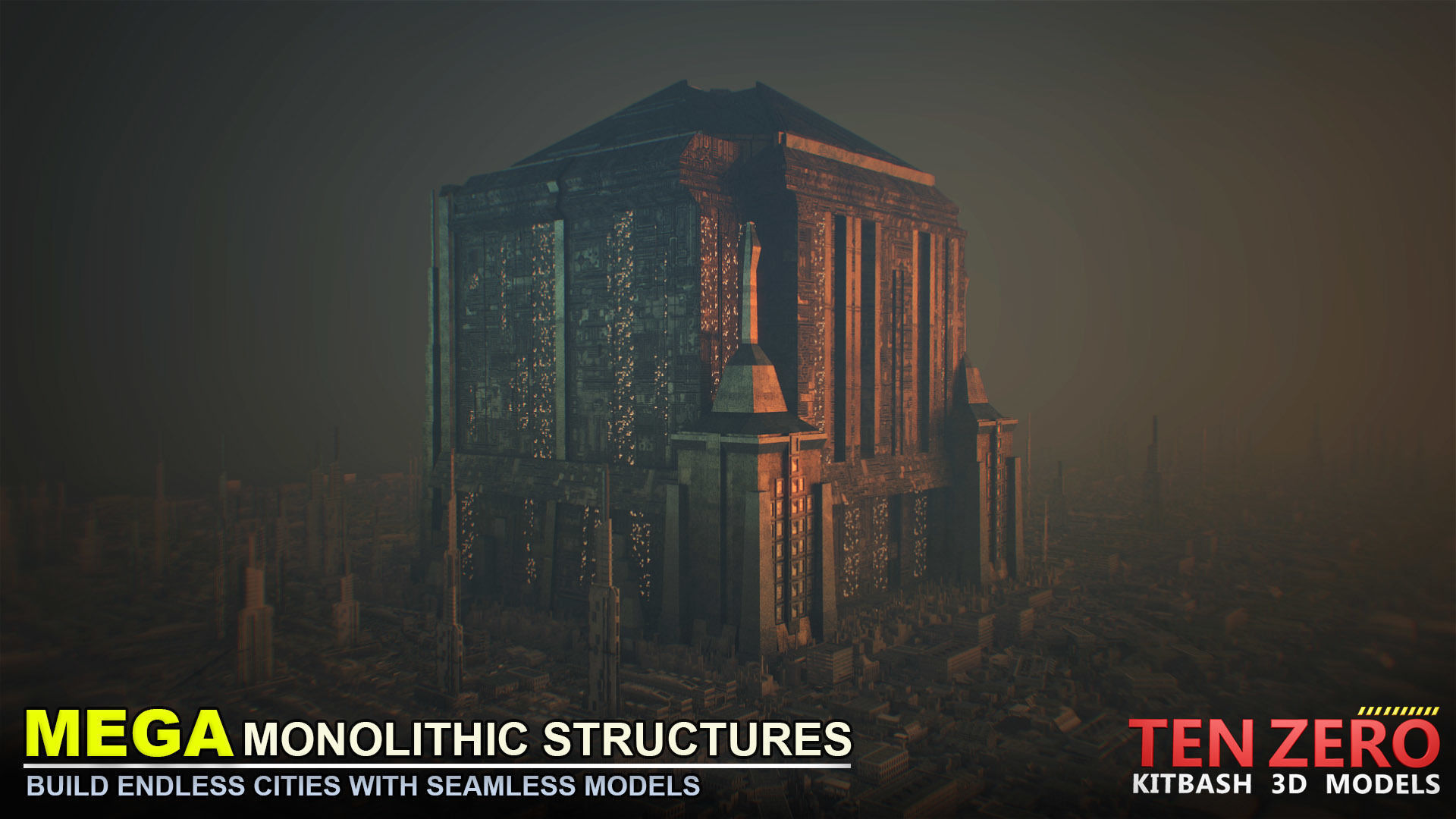 MEGA MONOLITHIC STRUCTURES SCI-FI KITBASH 3D model | CGTrader