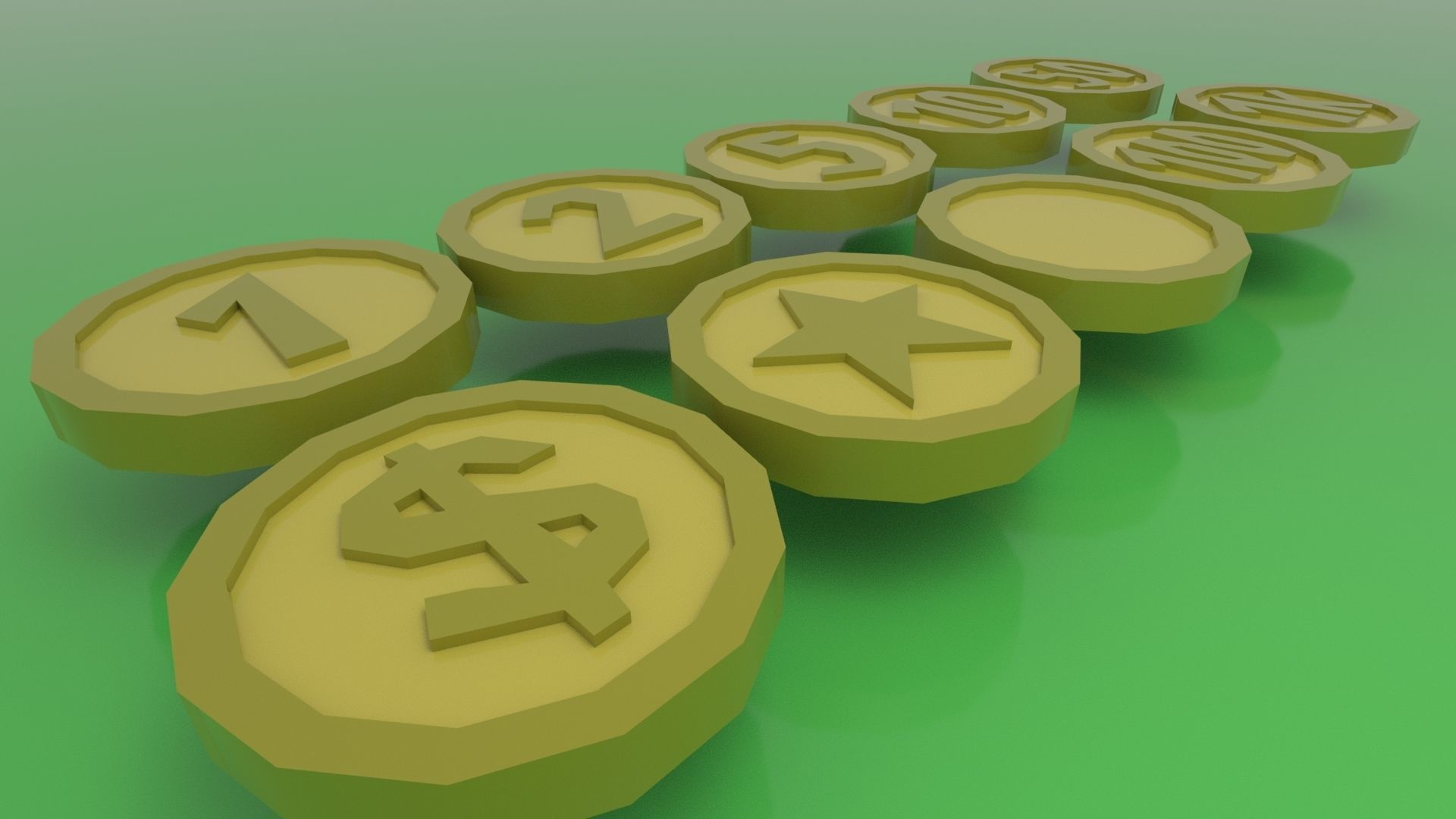 3D model Lowpoly Gold Coins and Coin Piles VR / AR / low-poly | CGTrader