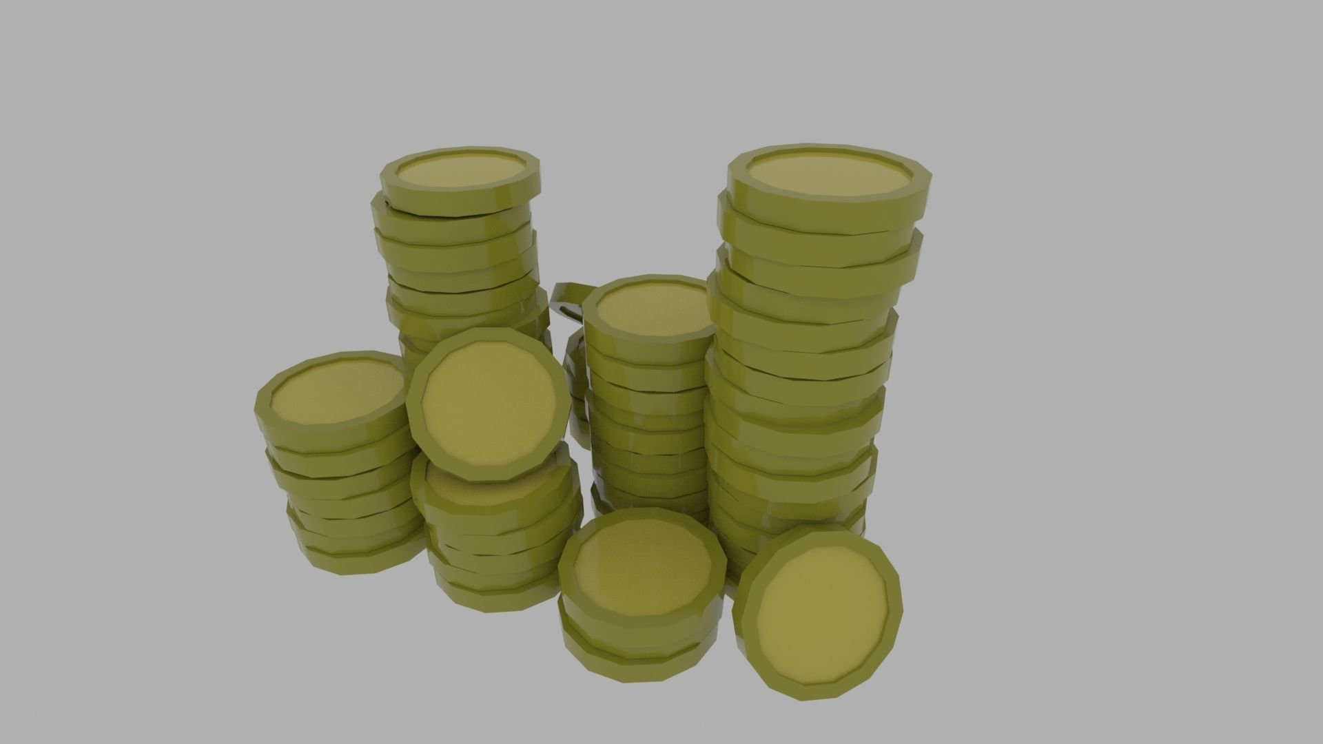 3D model Lowpoly Gold Coins and Coin Piles VR / AR / low-poly | CGTrader
