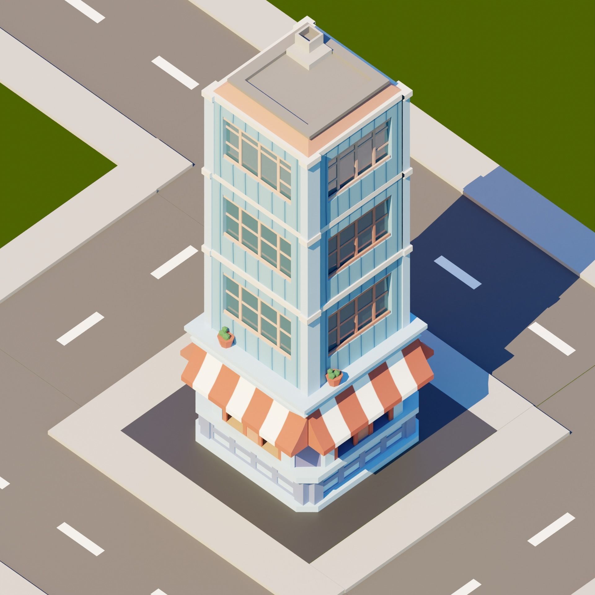 Free Low Poly building Cartoon Style game model free VR / AR / low-poly ...