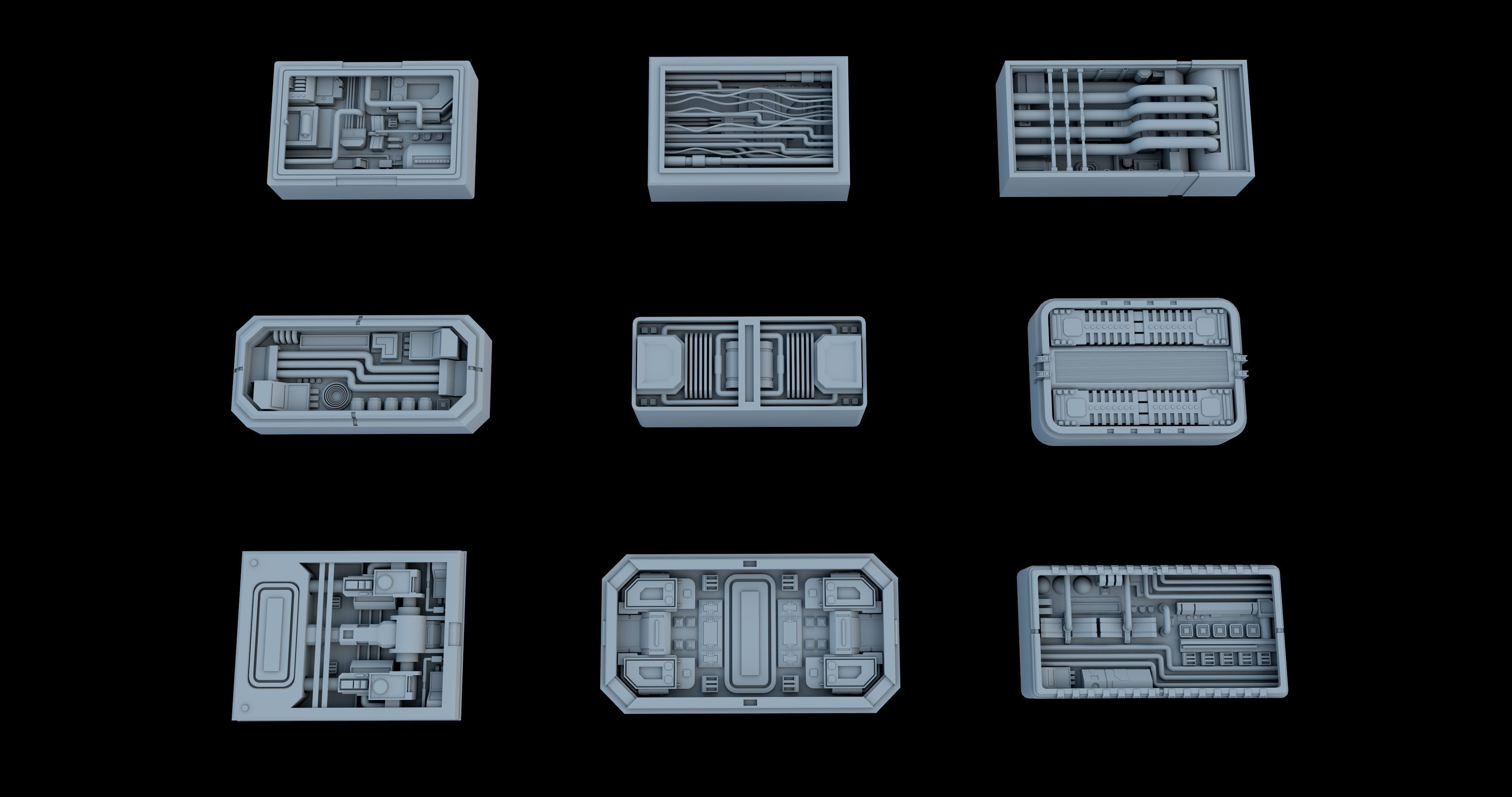 Sci-Fi Greeble Kitbash 3D model | CGTrader