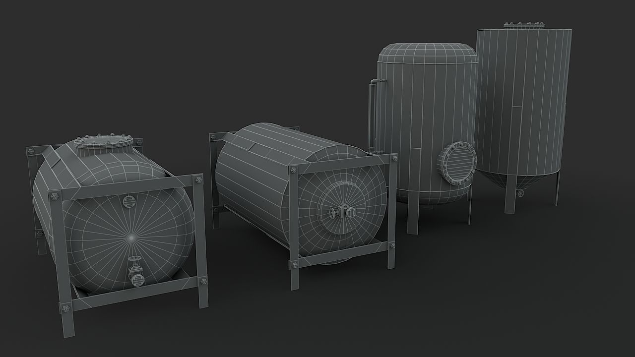 Liquid storage models pack free 3D model | CGTrader