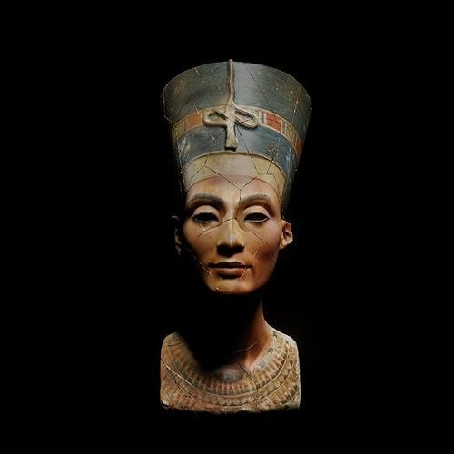 Nefertiti egyptian bust with glowing eyes 3D model animated | CGTrader