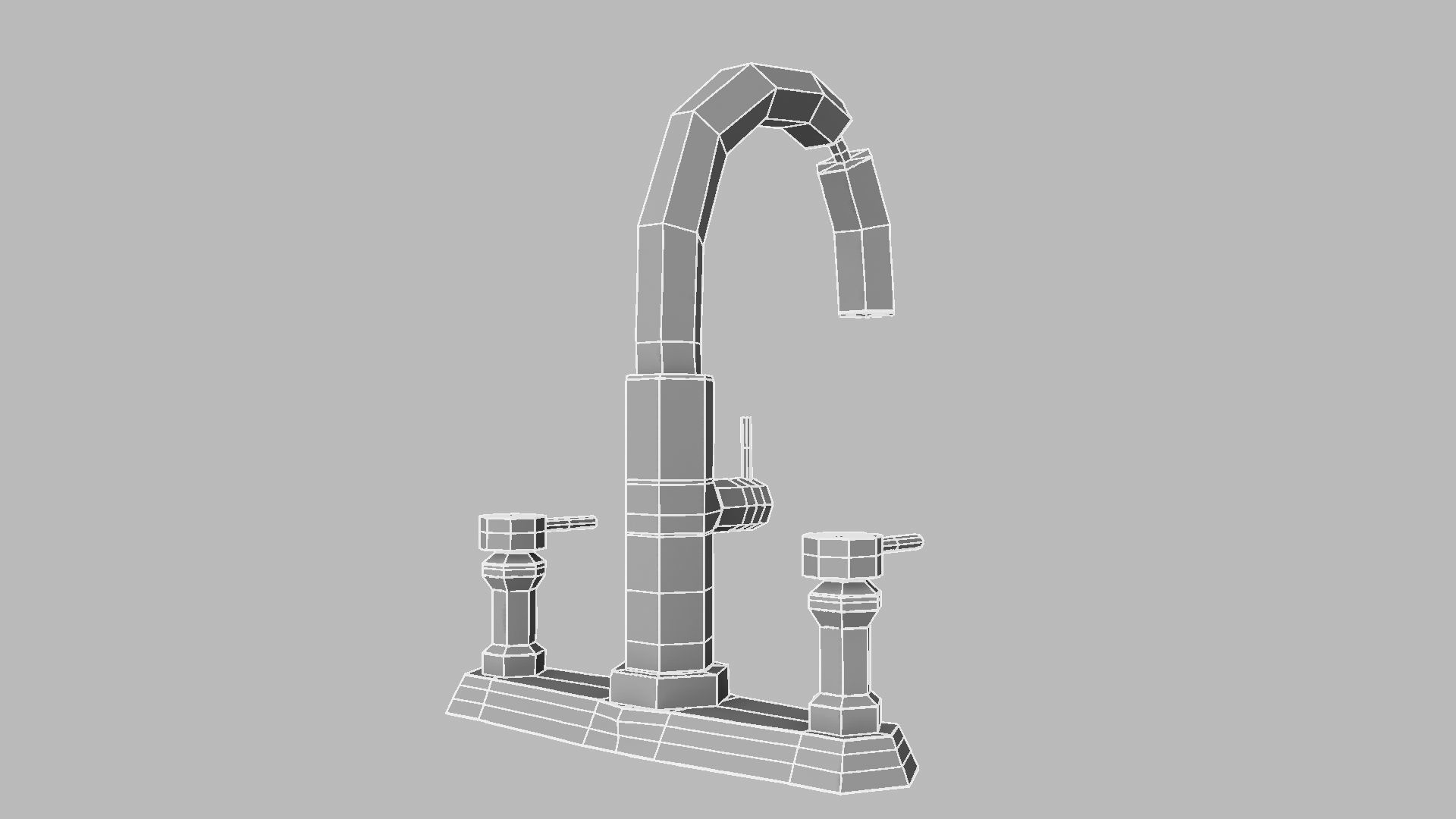 3D Tap kitchen faucet with two handles 3D model | CGTrader