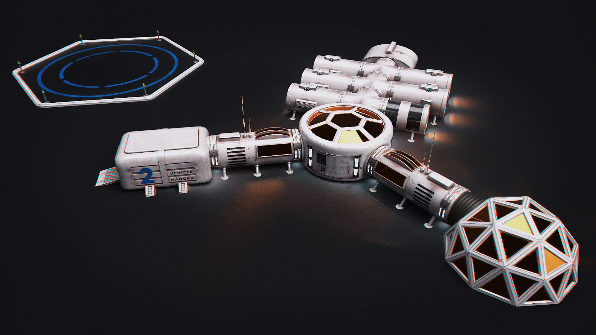 3D model Space Mars Colony Scene 8K Textures and UnrealEngine Scene VR ...