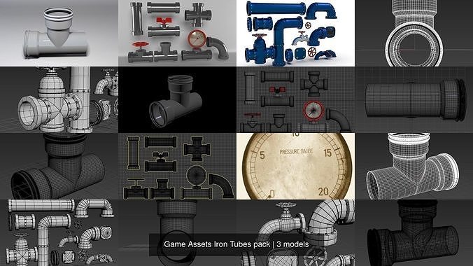 Game Assets Iron Tubes pack 3D Model Collection | CGTrader
