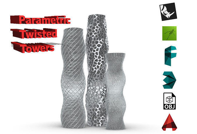 Twisted Skyscrapers Grasshopper script 3D model | CGTrader