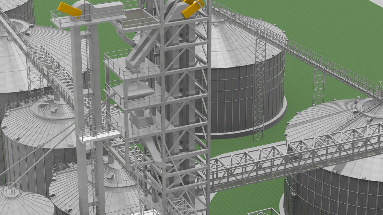 Grain Elevator Complex 3D model | CGTrader
