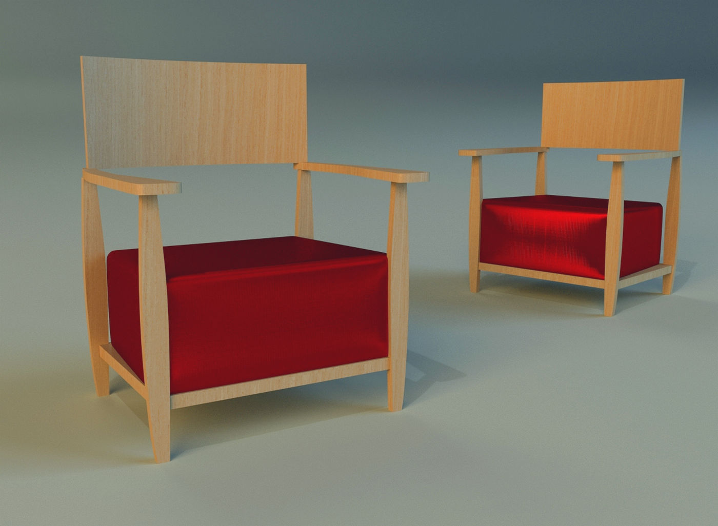 Armchear red 3D model | CGTrader