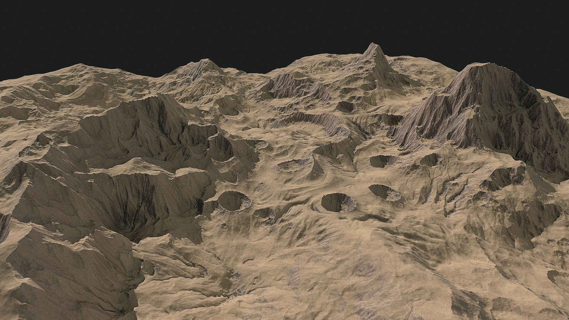 3D model Tileable sci fi moon landscape environment asset VR / AR / low ...