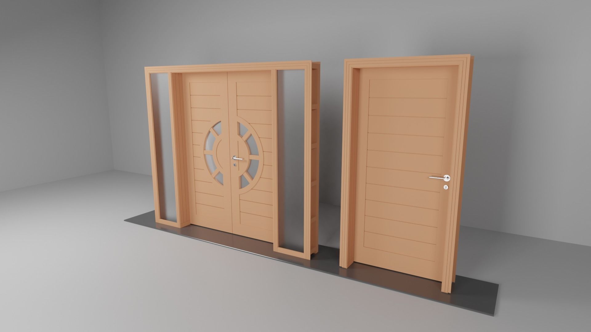 Double Door free 3D model | CGTrader