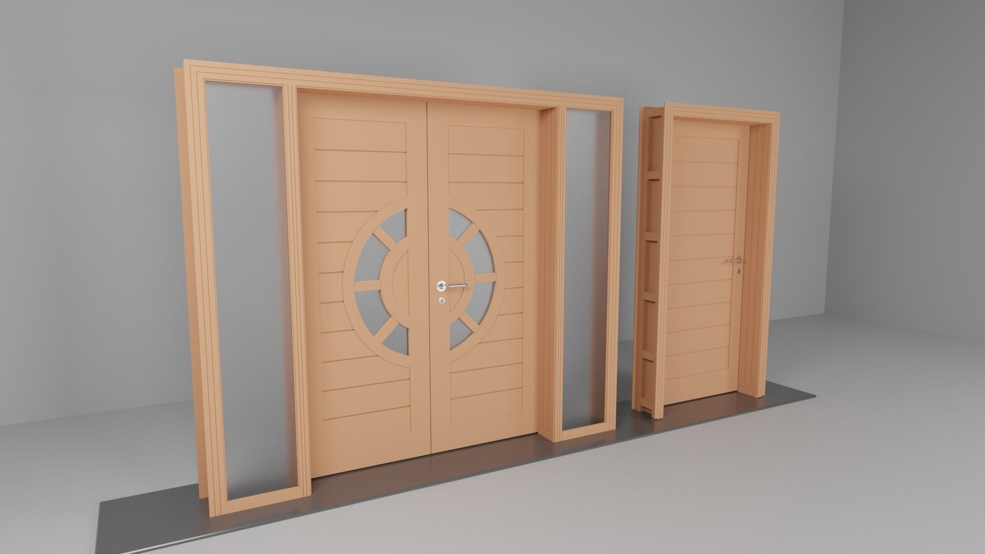 Double Door free 3D model | CGTrader
