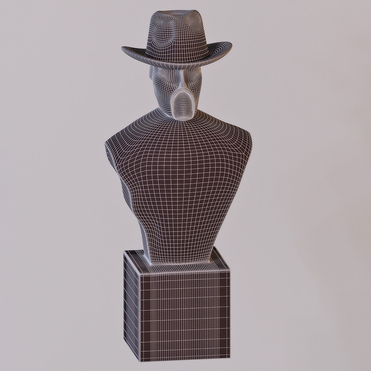 Global Views Top Hat Sculpture Cowboy 3D model | CGTrader