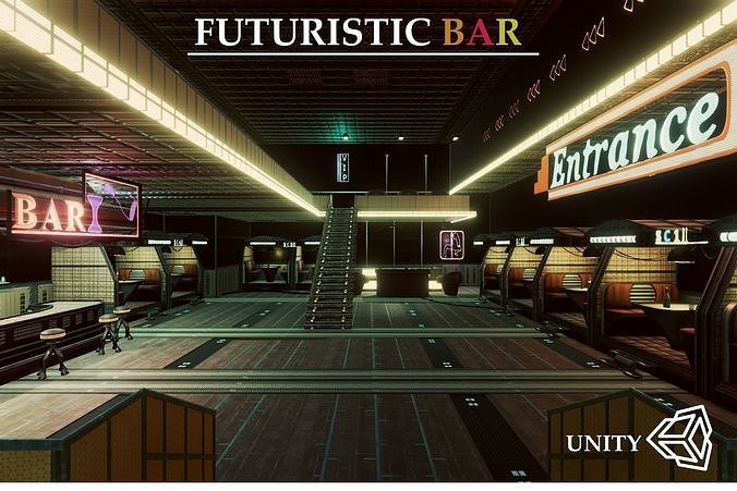 3D model Artsate - Futuristic Bar Environment VR / AR / low-poly | CGTrader