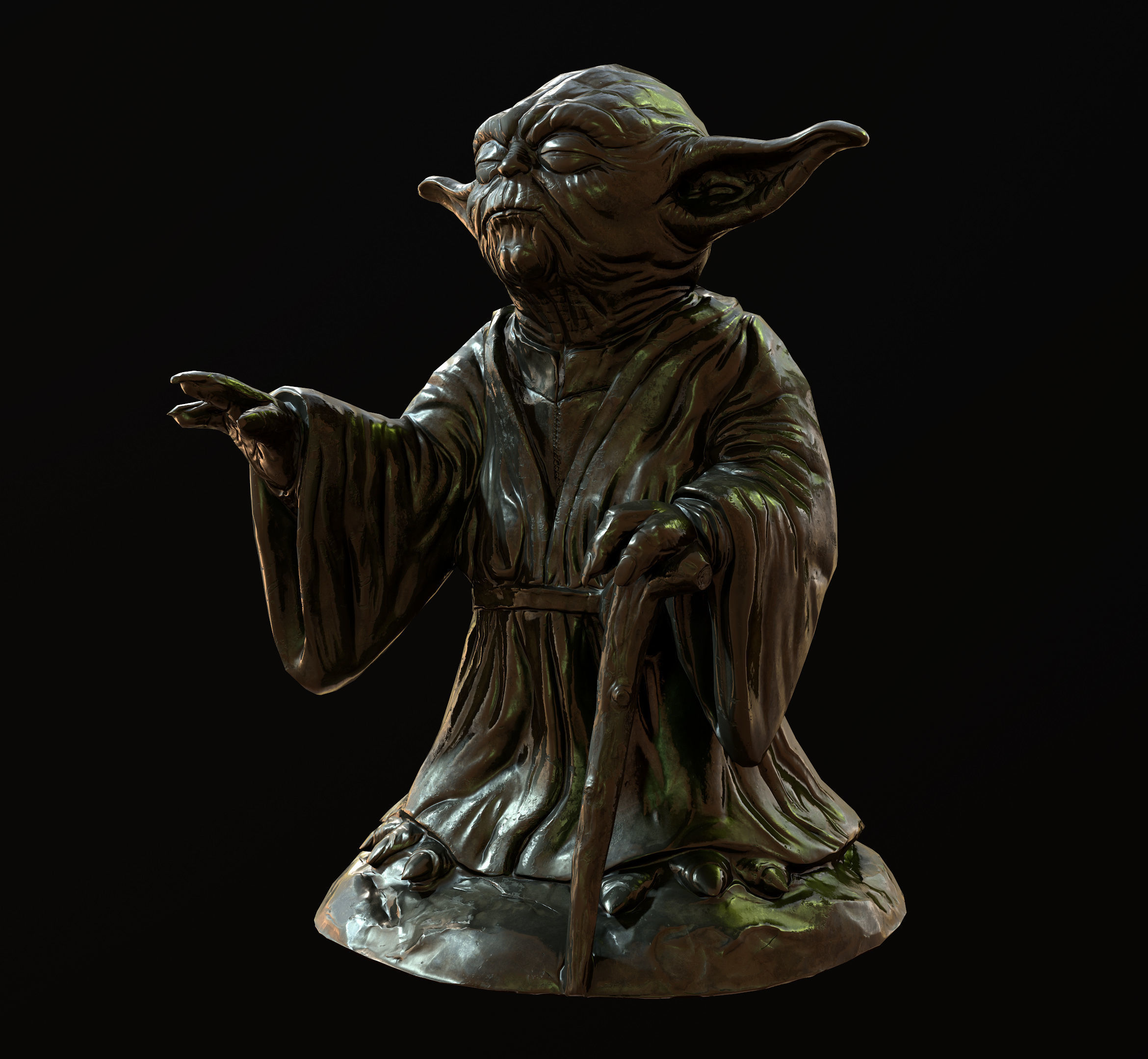3D model Yoda Figurine fan lowpoly PBR 3d model VR / AR / low-poly ...