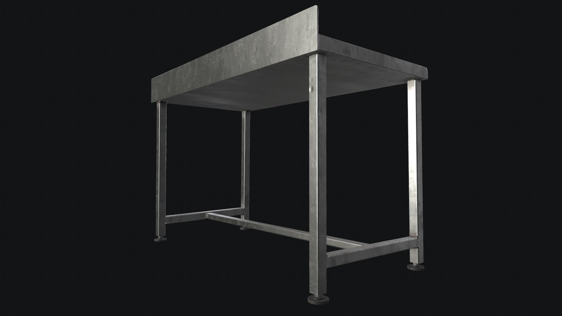 3D model Welded industrial stainless steel table VR / AR / low-poly ...