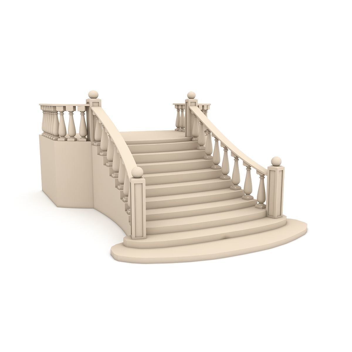 3D model Classical Stairs VR / AR / low-poly | CGTrader