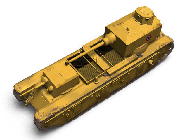 French super heavy tank FCM F1 3D model | CGTrader