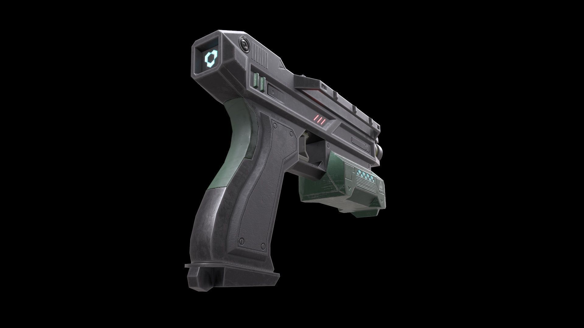 3D model Scifi Pistol Magazine Bullets Triger Eject Button Included VR ...