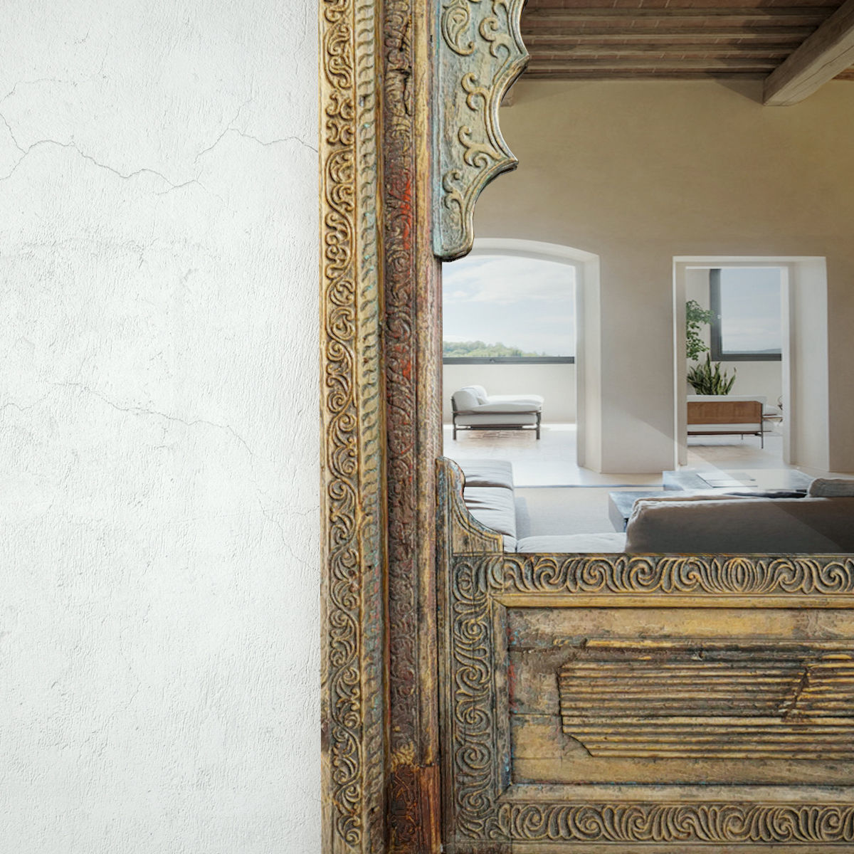 Antique Rajasthan Balcony Mirror 3D model | CGTrader