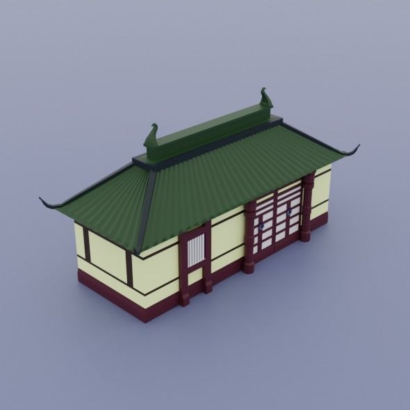 Low Poly old Chinese House 3D model | CGTrader