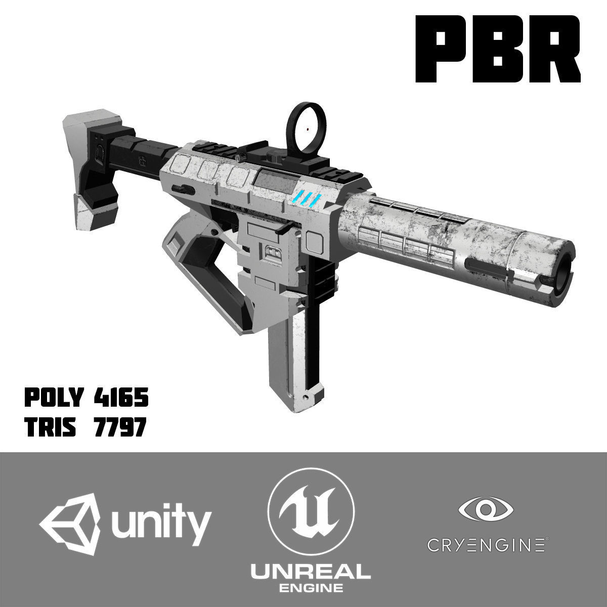 3D model Sci-Fi MP5 Styled Gun VR / AR / low-poly | CGTrader