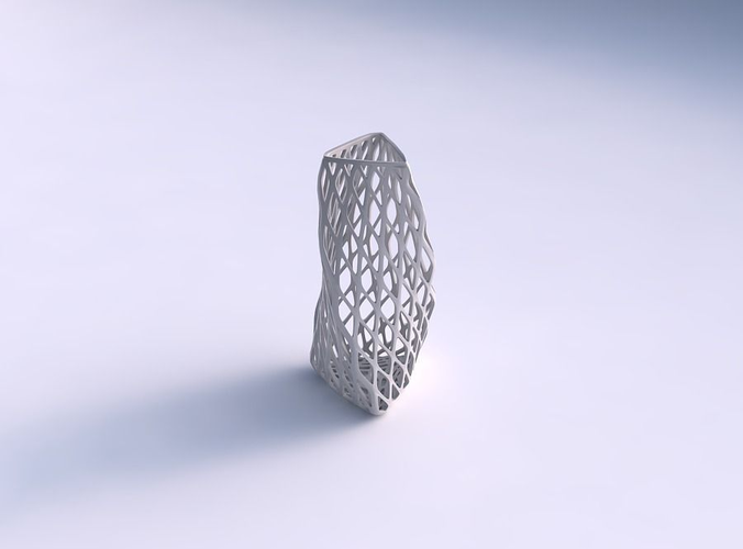 Vase twist triangle with diagonal grid lattice 3D model 3D printable ...