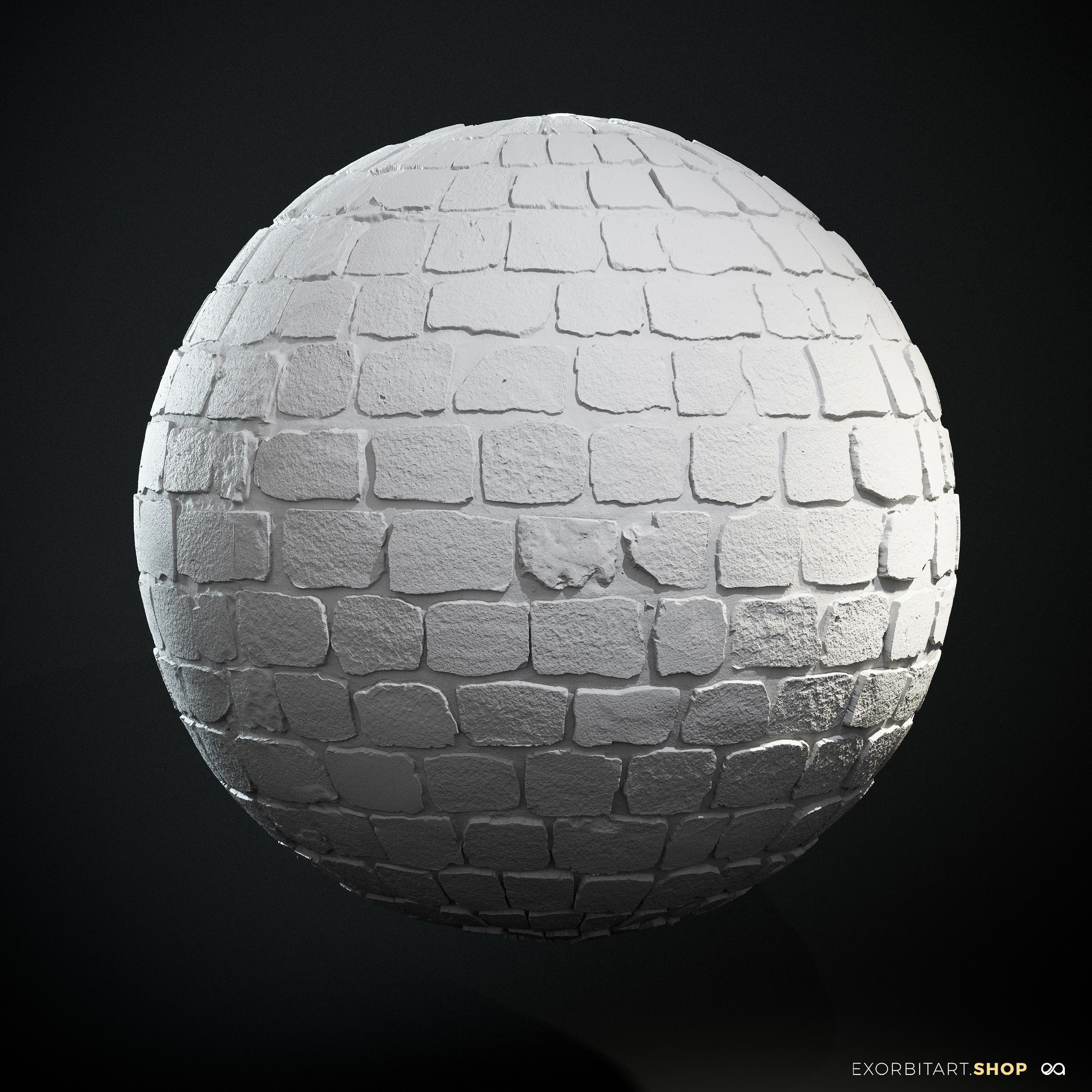 Texture Scanned Seamless Dark Cobblestone PBR Texture VR / AR / low ...