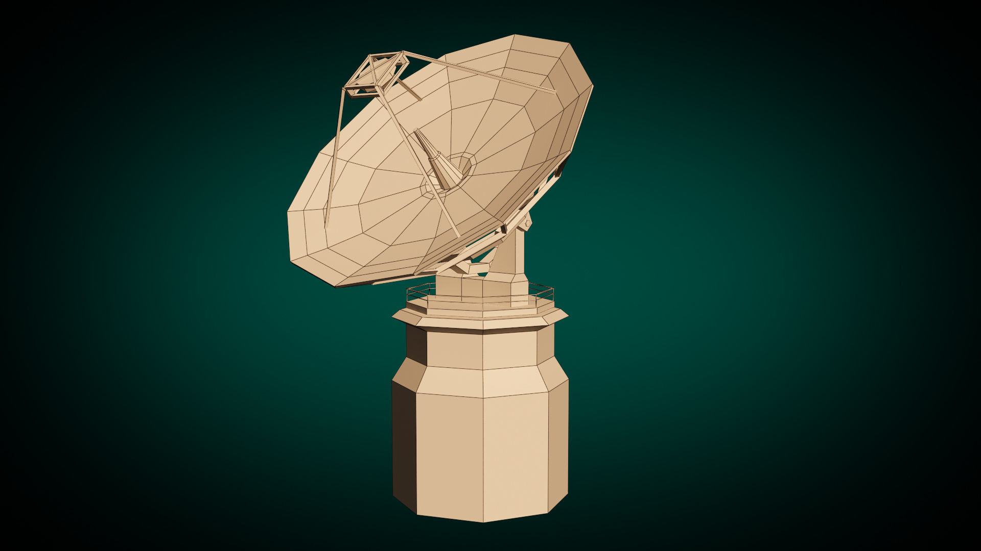 3D model Low Poly Radar Station VR / AR / low-poly | CGTrader
