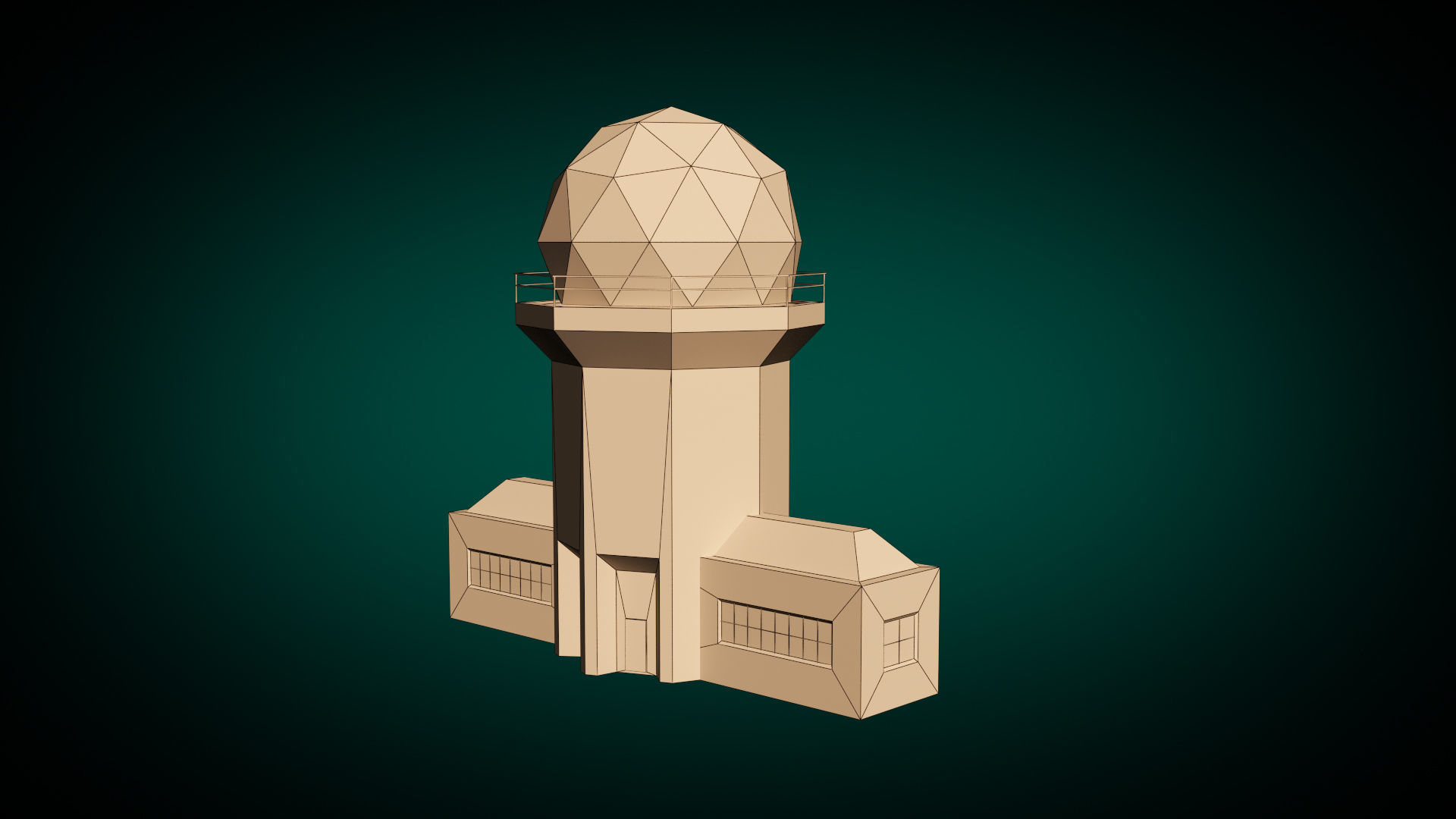 3D model Low Poly Radar Station VR / AR / low-poly | CGTrader