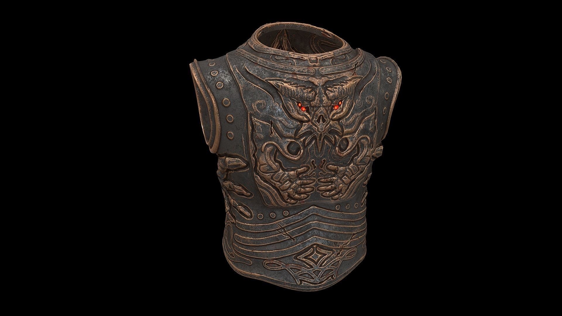 3D model Low poly fantasy undead armor for character customisation VR ...