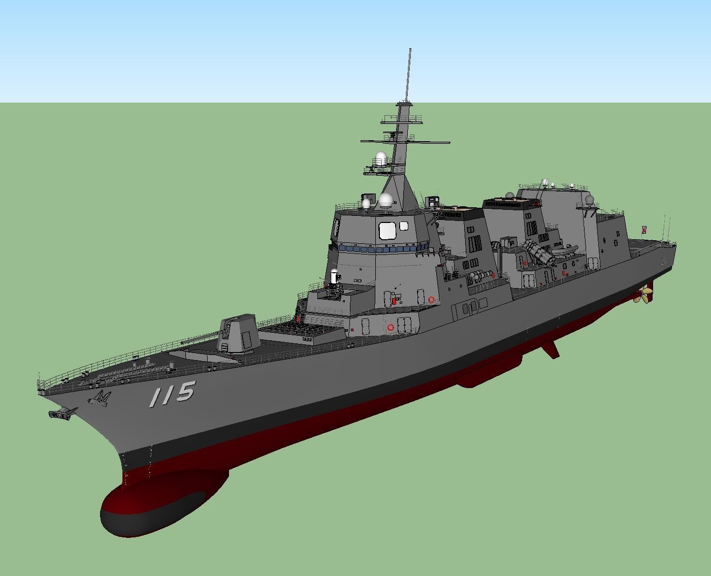 Akizuki Class Destroyer 3D model | CGTrader