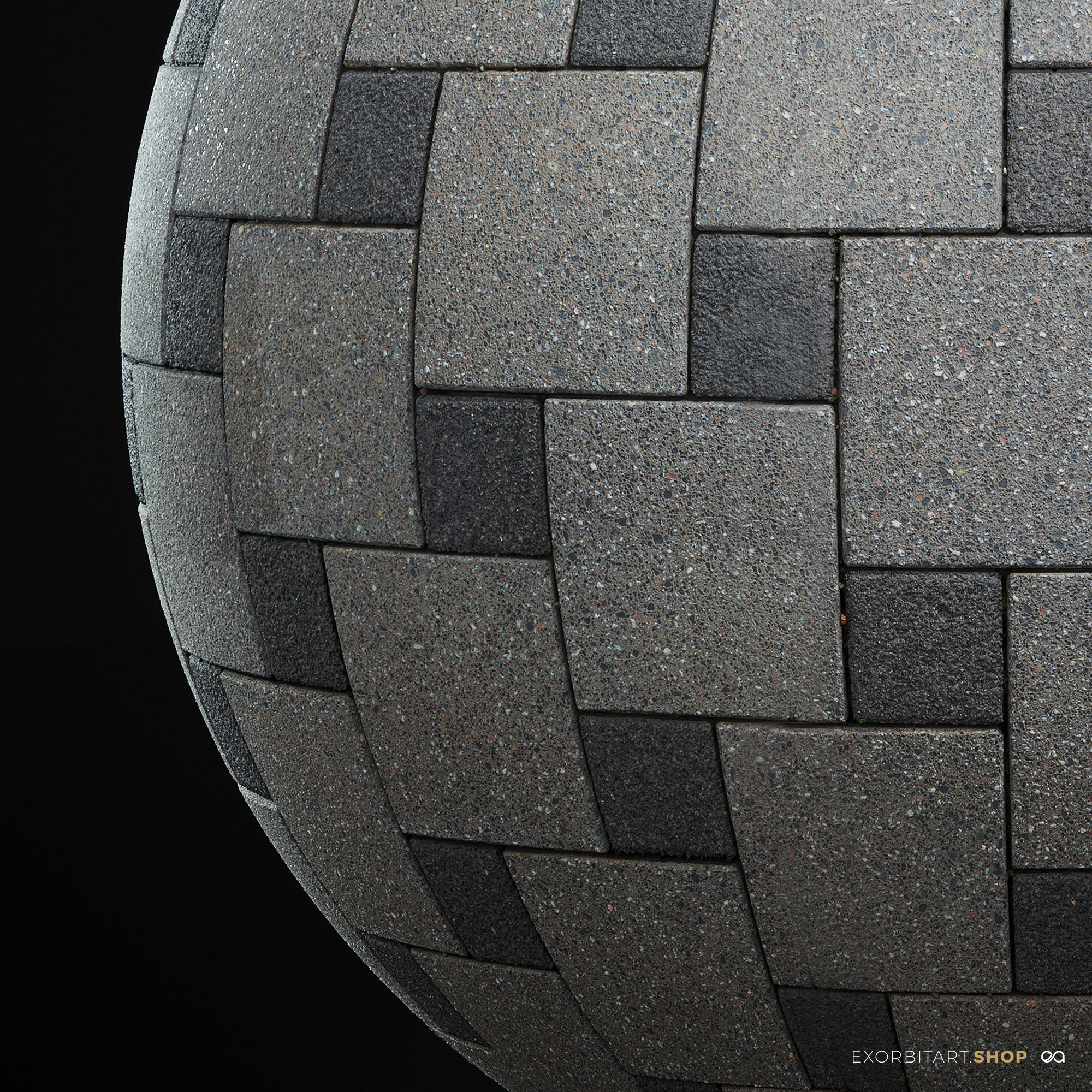 Texture Scanned Seamless Checker Pavement PBR Textures VR / AR / low ...