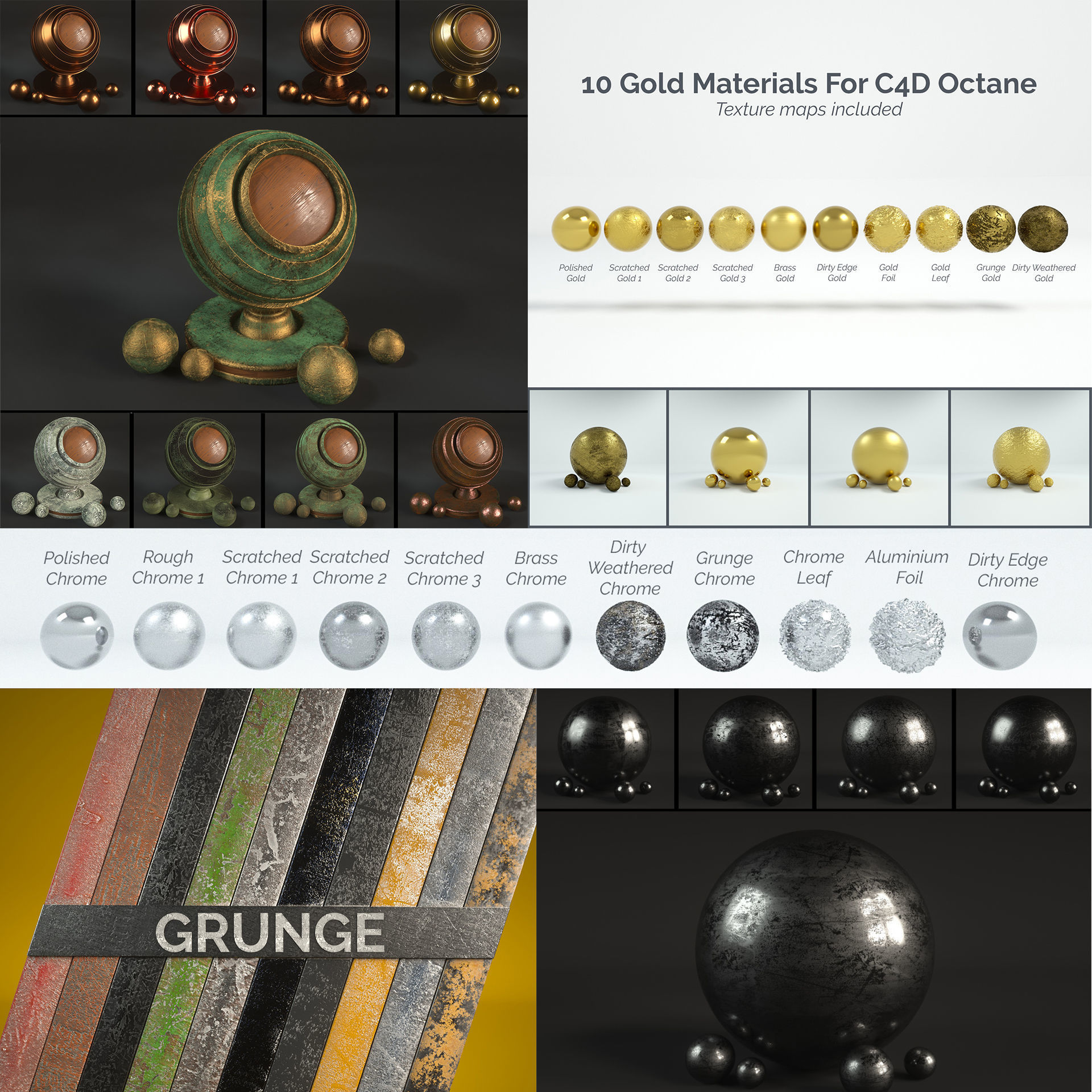 60 Metal Materials for Cinema4d Octane Render Texture | CGTrader