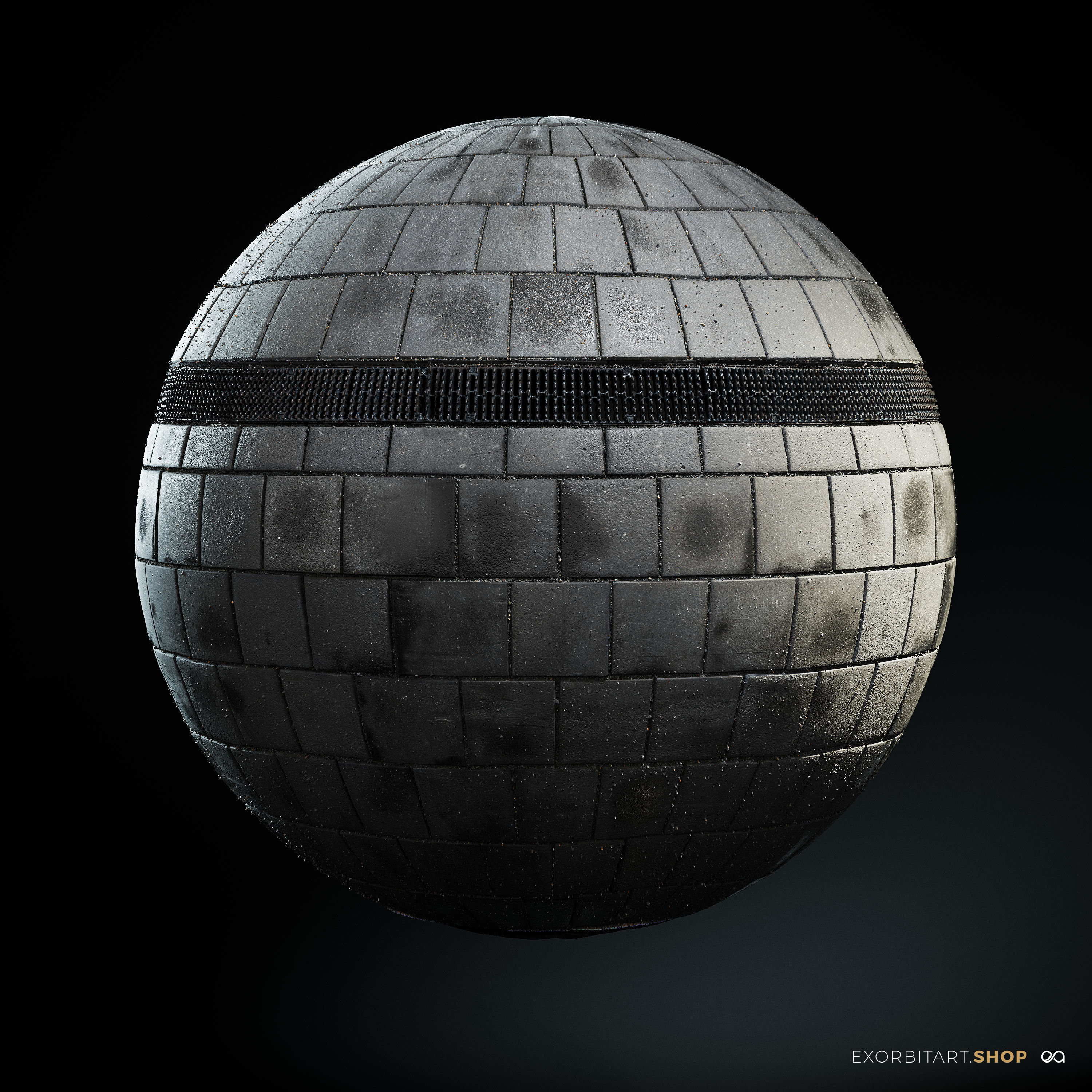 Scanned Seamless Wet Floor Tiles PBR Textures 3D asset