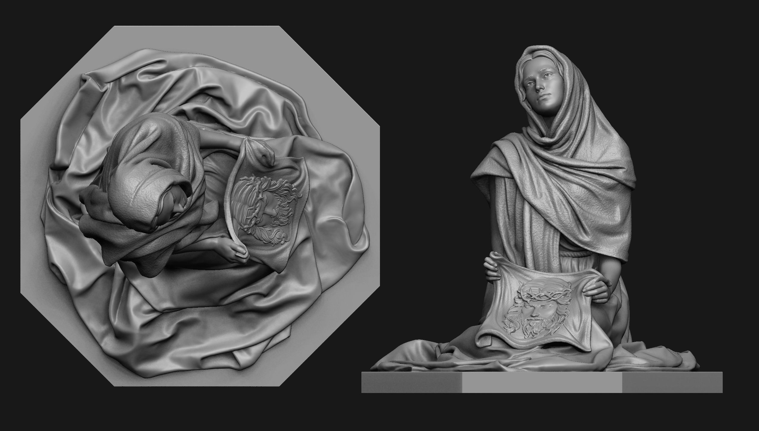 Saint Veronica Statue 3D model 3D printable | CGTrader Saint Veronica Statue 3D model 3D printable | CGTrader
