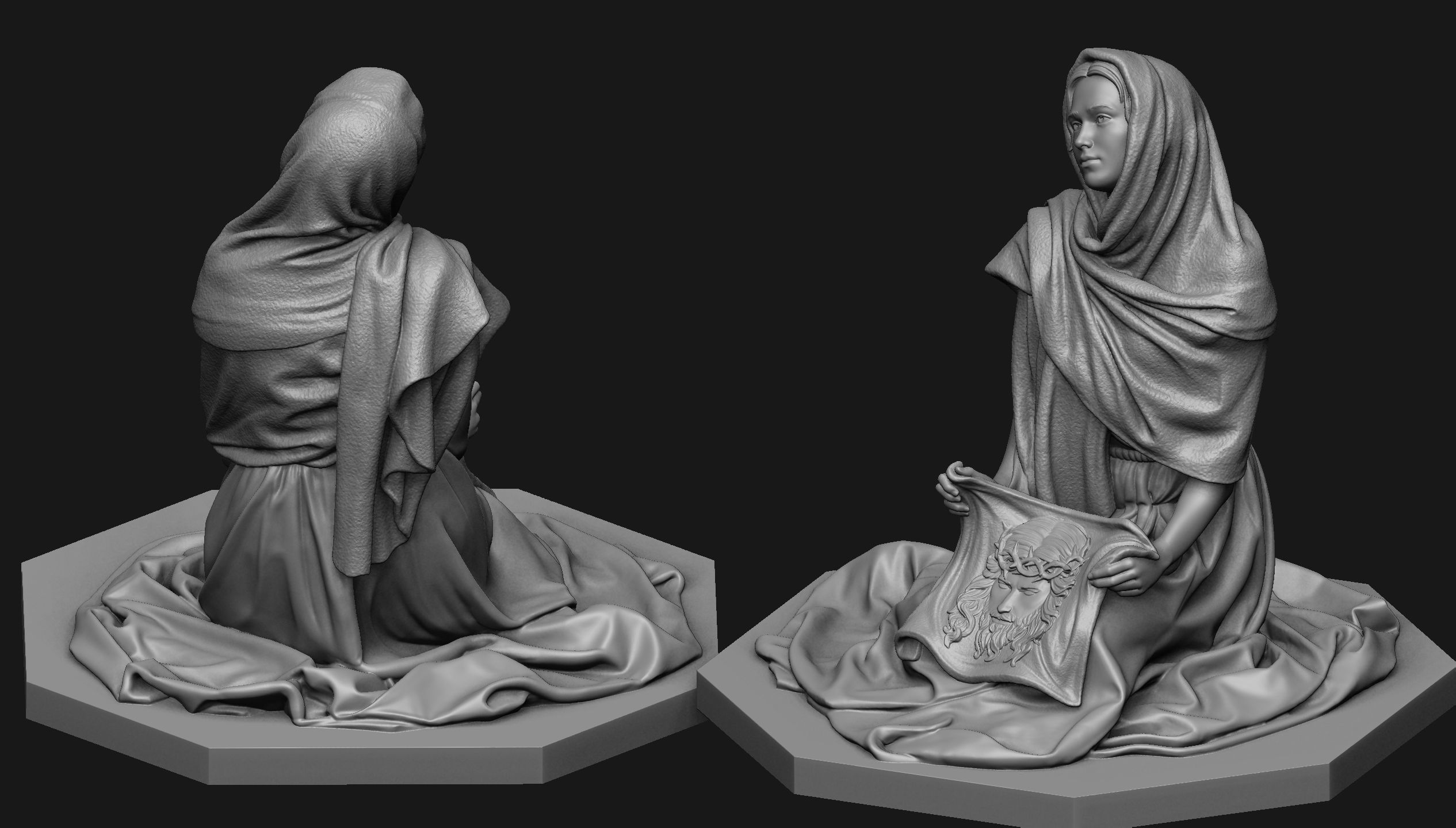 Saint Veronica Statue 3D model 3D printable | CGTrader Saint Veronica Statue 3D model 3D printable | CGTrader