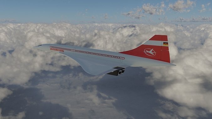 East German Flag Carrier Company Concorde Supersonic Airplane 3D model ...