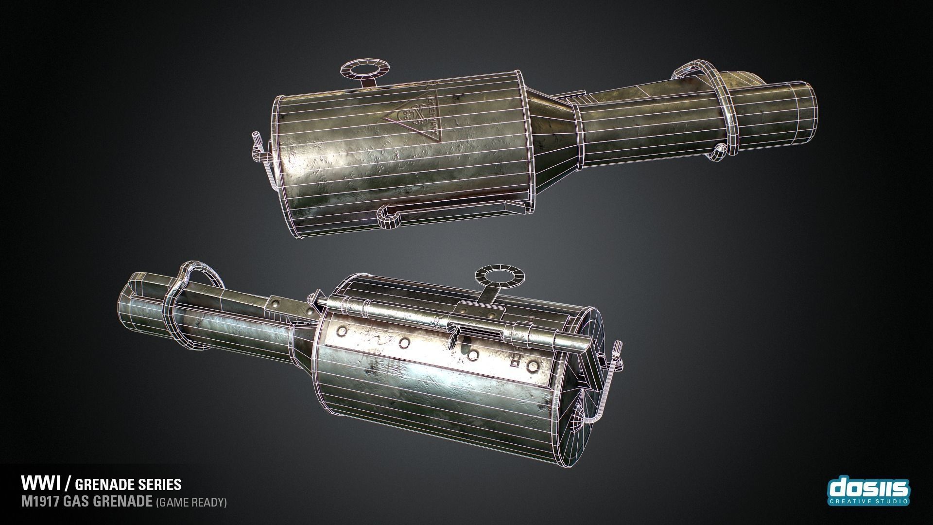 3D model M1917 Gas Grenade - WWI Grenade Series Game Ready VR / AR ...