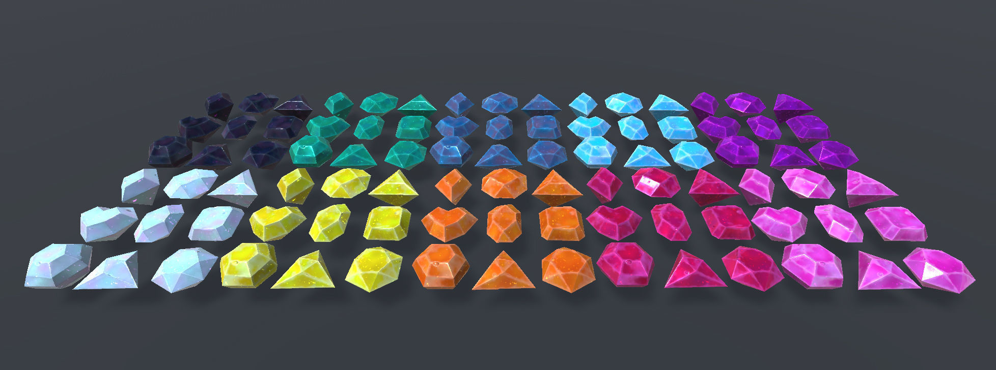 3D model Gems PBR colored crystals VR / AR / low-poly | CGTrader