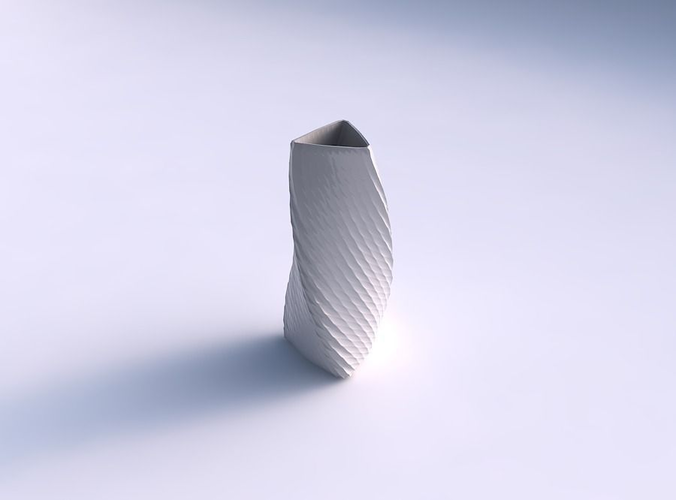 Vase twist triangle with twisted diagonal grid pattern 3D model 3D ...