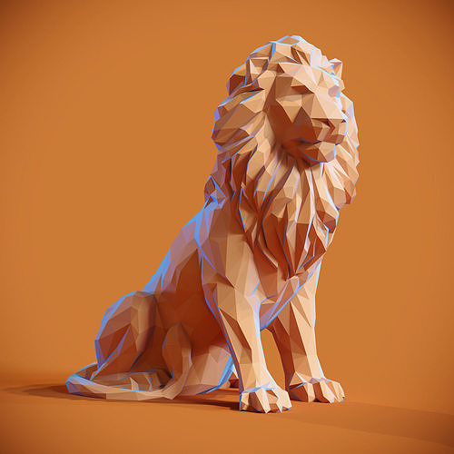 Low poly Lion Papercraft 3D model 3D printable | CGTrader