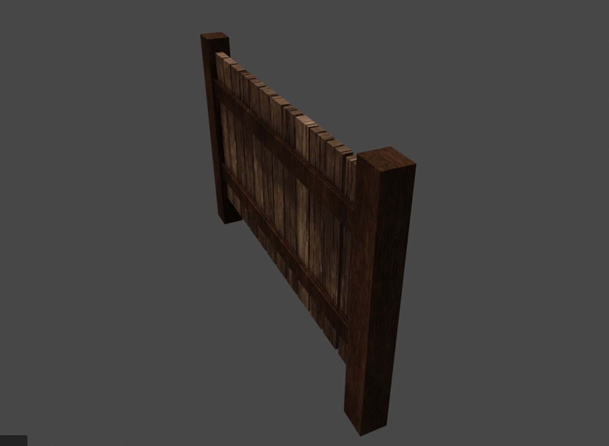 3D model rustic wooden fence VR / AR / low-poly | CGTrader