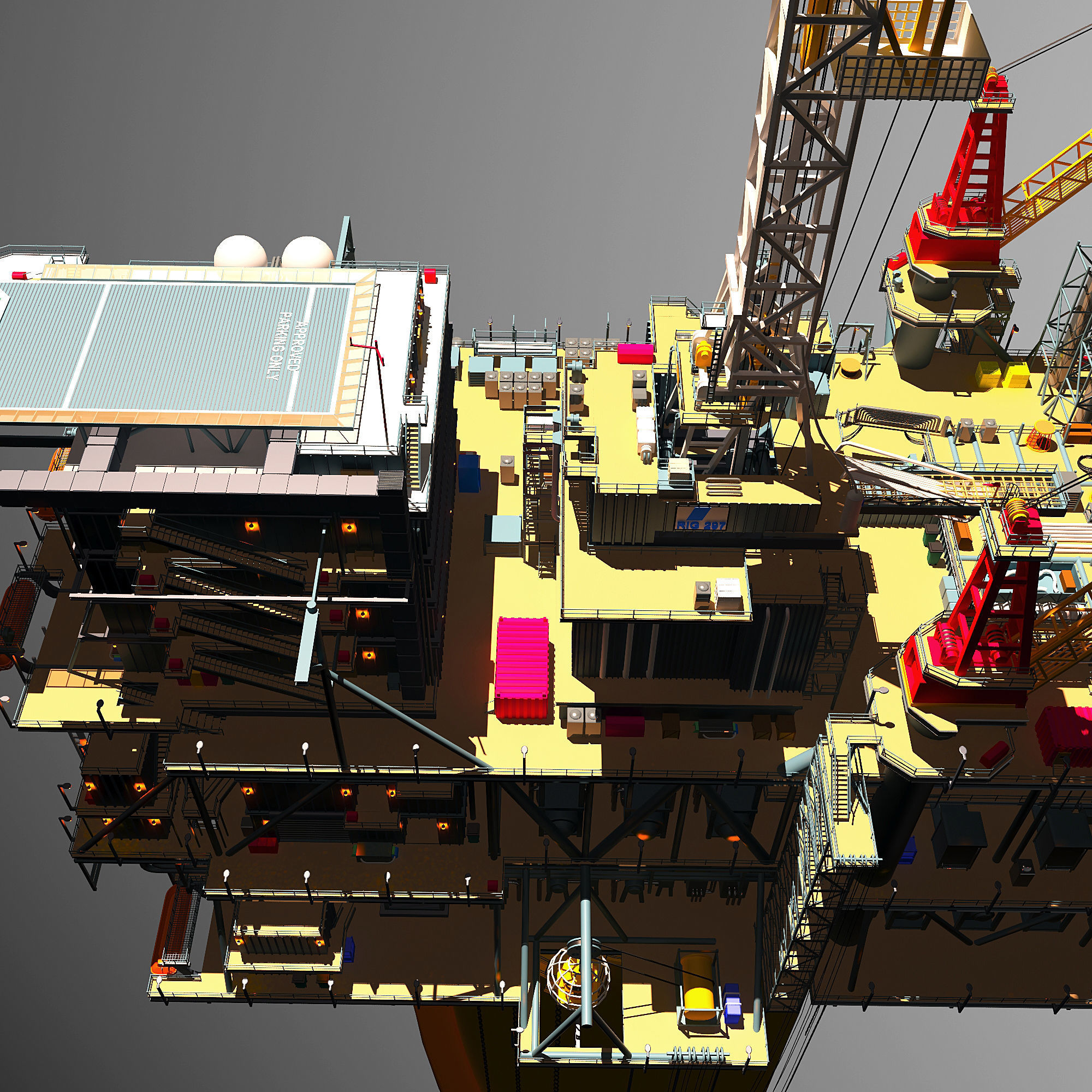 3D model Perdido Oil Rig VR / AR / low-poly | CGTrader