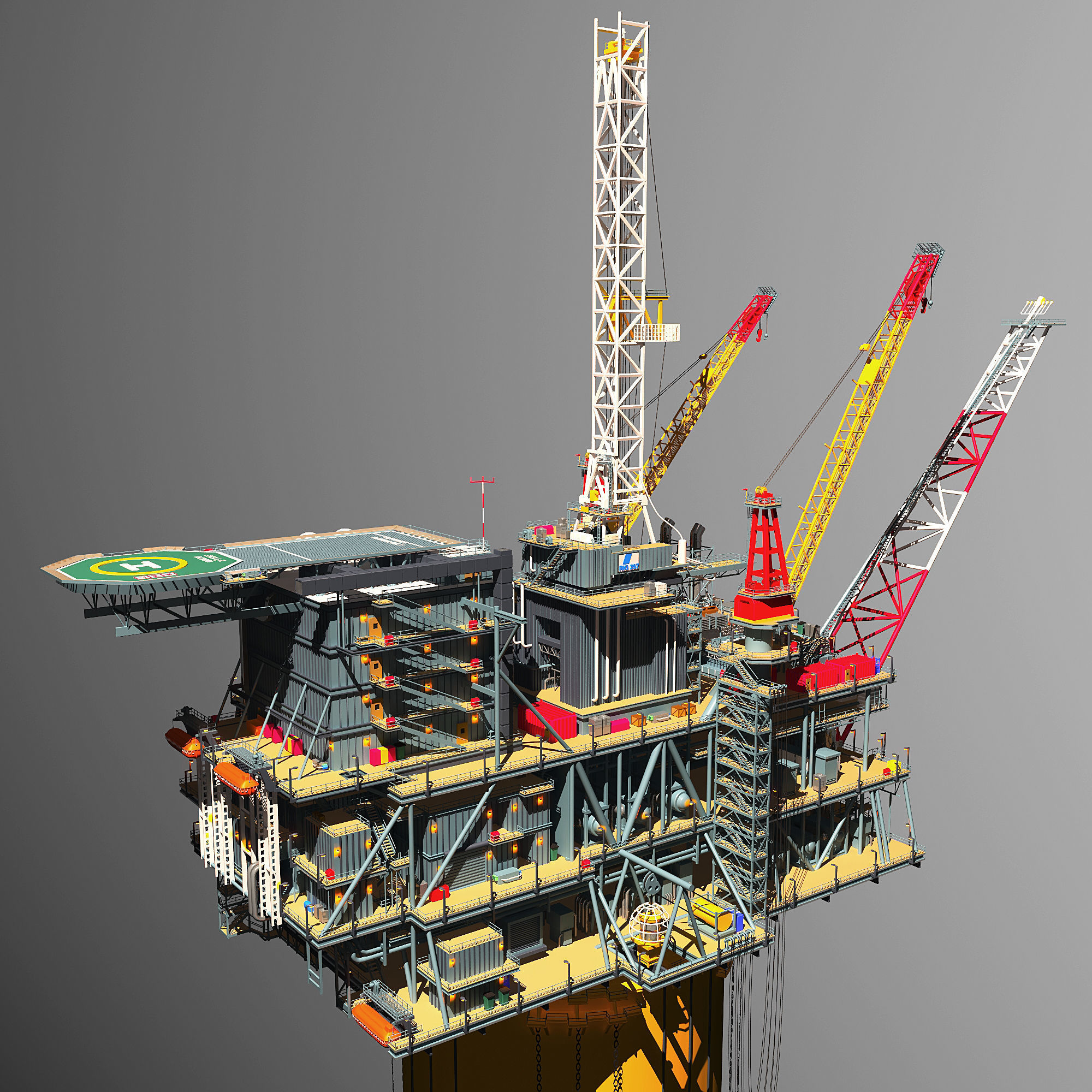 3D model Perdido Oil Rig VR / AR / low-poly | CGTrader